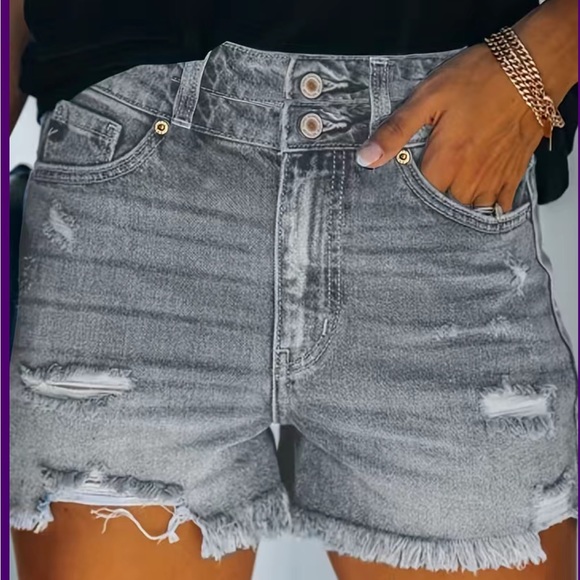 Shorts | New Gray Distressed Jean Shorts | Poshmark